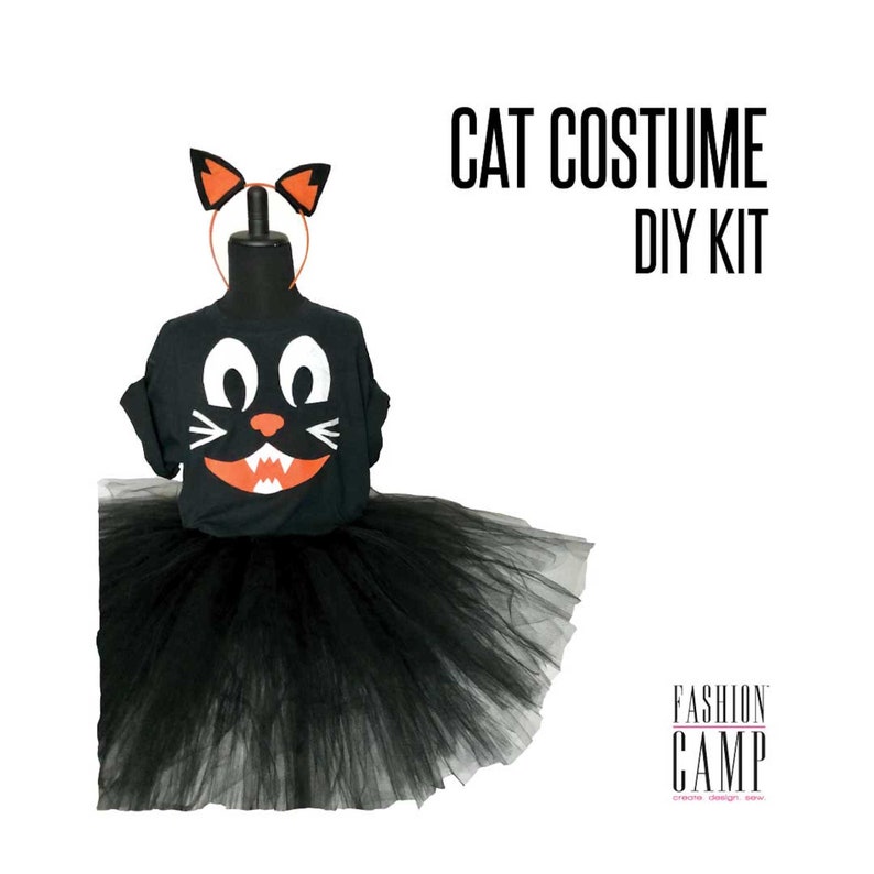 DIY Cat Costume Kit Kid Cat Costume Halloween Tutu and Tee - Etsy