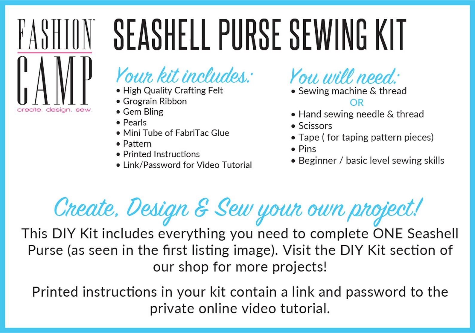 DIY Mermaid Seashell Purse Sewing Kit for Kids Instructional - Etsy