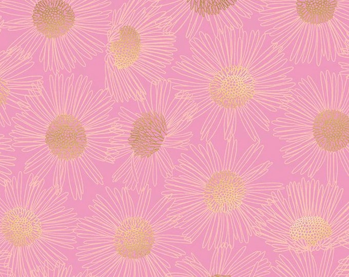 Sketch Daisies in Pink and Gold Fabric | Ruby Star Society Reverie ...