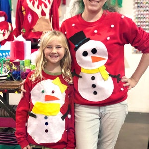 Ugly Christmas Sweater DIY Kit | Snowman Ugly Holiday Sweater | Frosty ...