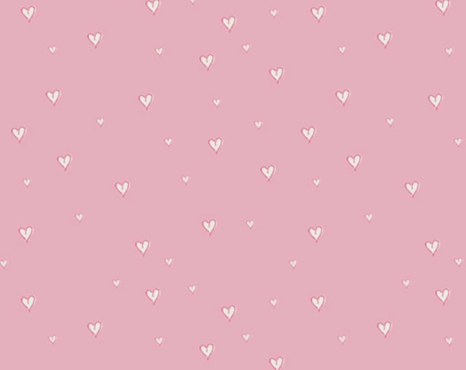 Pink Hearts Girl at Heart Art Gallery Fabric Daydream Pink Cotton Woven ...