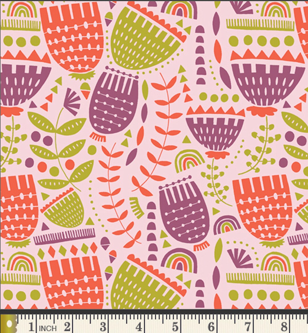 Abstract Floral Fabric Art Gallery Fabric Kushukuru Spirit Honora Mod ...