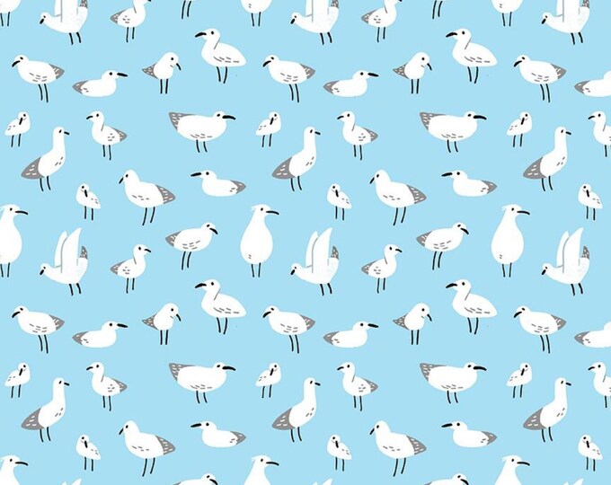 Seagull Fabric Seagulls by Taraput Seagull Beach Birds Blue White ...