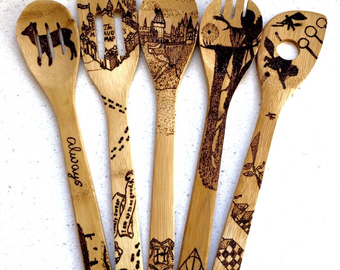 Harry Potter Custom Wood Burned Spoons. Free Shipping. Quidditch ...