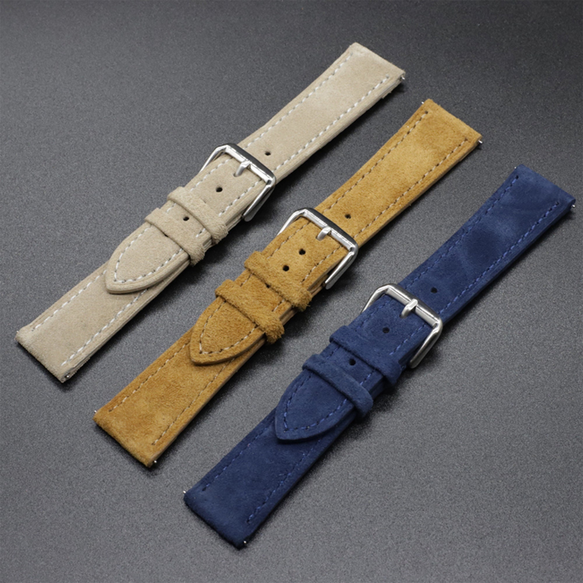 Suede Watch Strap 18mm 19mm 20mm 22mm 24mm Gray Green Black | Etsy