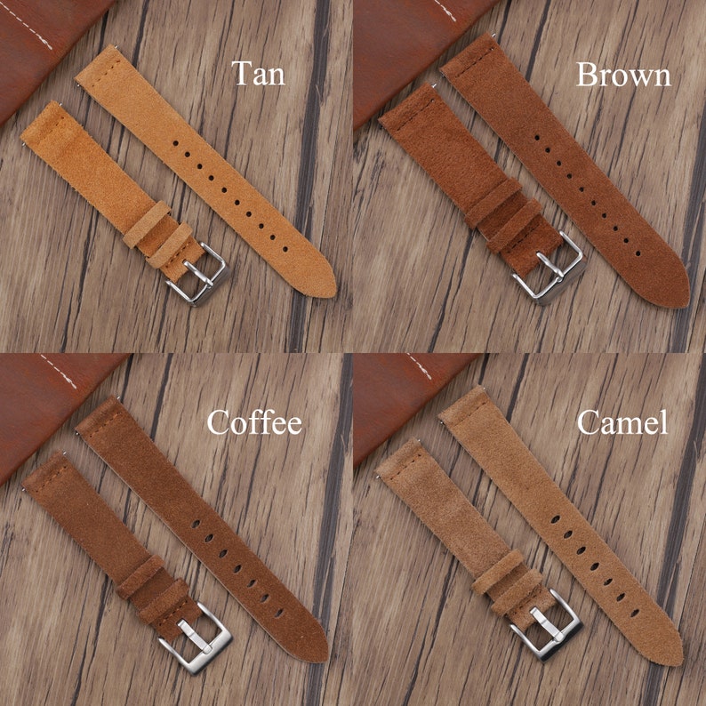 Suede Watch Strap Black Grey Tan Blue Watch Strap 18mm 20mm - Etsy New ...