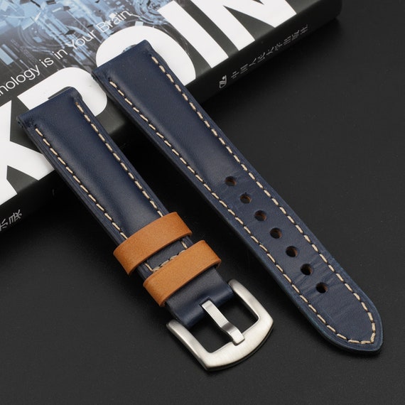 Genuine Cow Leather Watch Strap 18mm 20mm 22mm Handmade Watch | Etsy