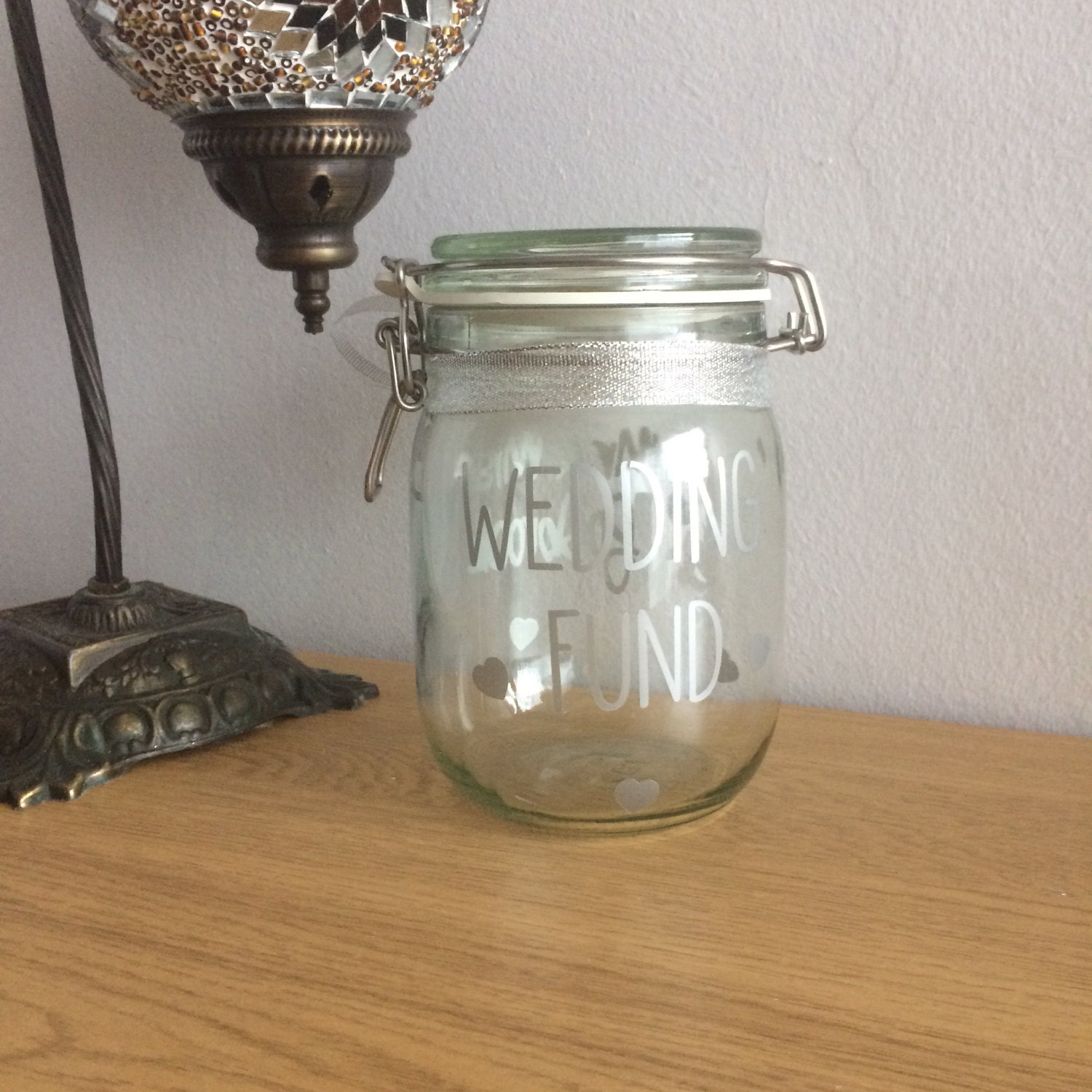 Wedding fund jar wedding saving saving up jar personalised | Etsy