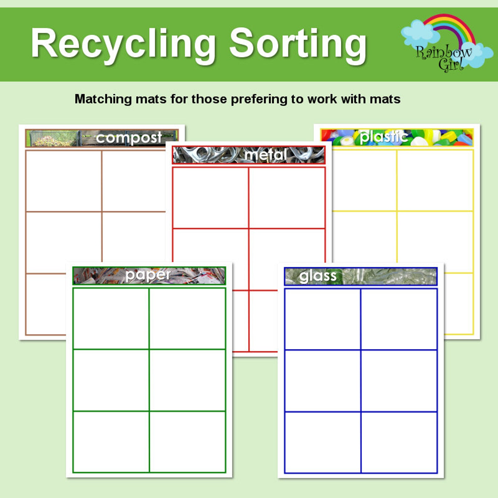 Recycling Sorting Activity Game / Printable Posters - Etsy