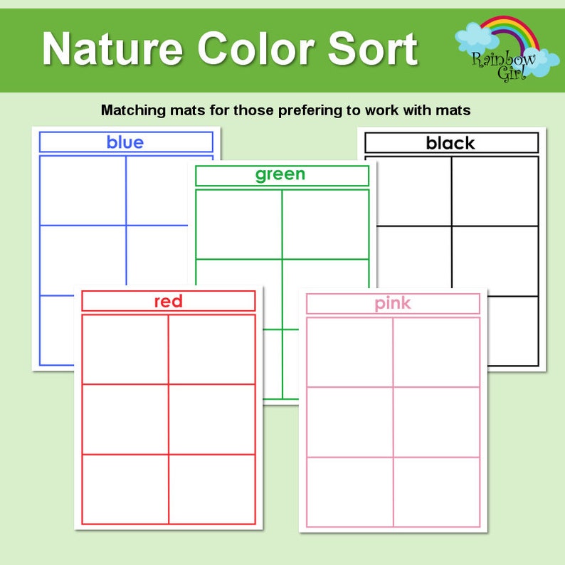 Nature Color Sorting Activity Game / Printable Posters - Etsy
