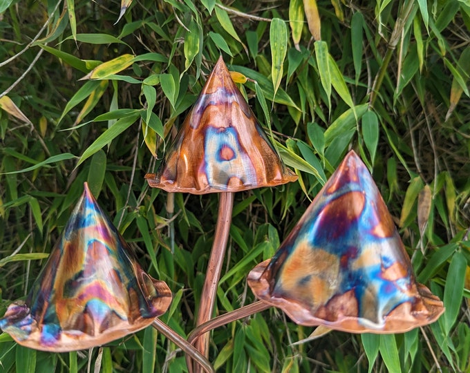 Garden Copper Toadstools Handmade Gift - Etsy UK
