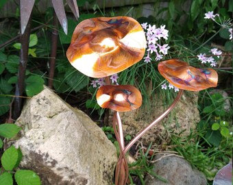 Garden Copper Toadstools Handmade Gift | Etsy UK