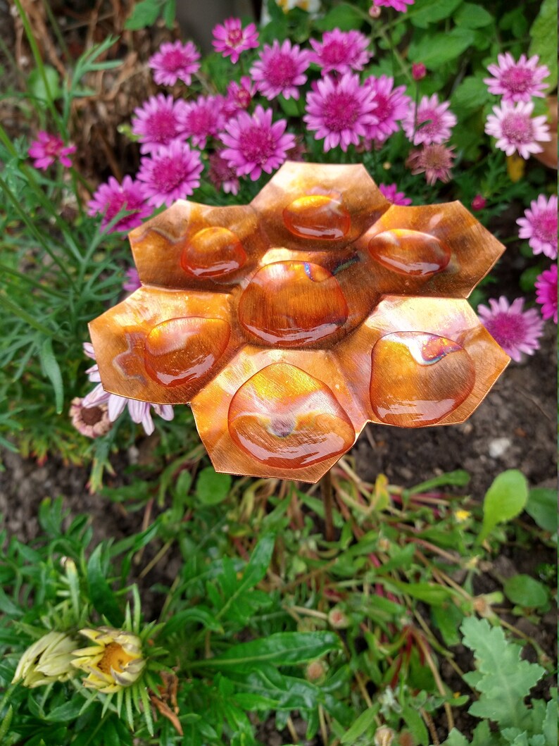 Copper Bee Bath Garden Art Help Garden Pollinators - Etsy UK