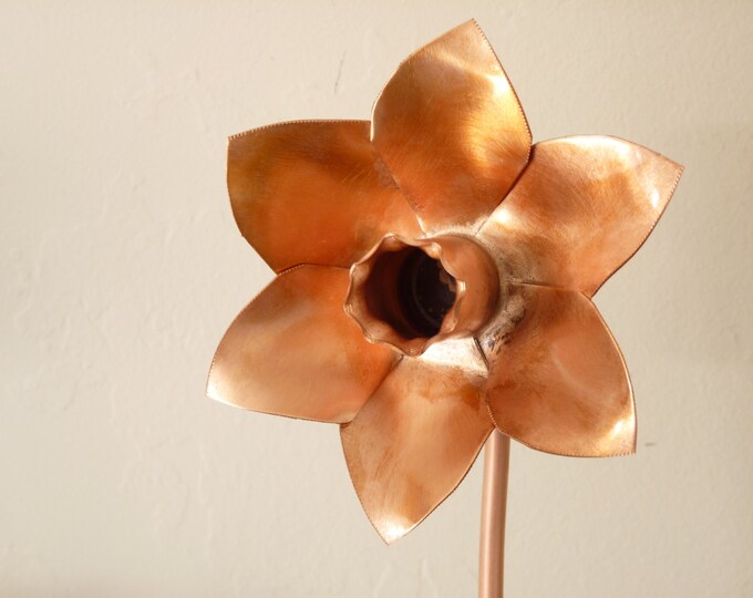 Copper Daffodil, Metal Flower Home Decoration - Etsy