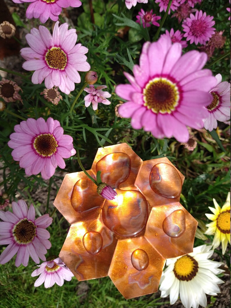 Copper Bee Bath Garden Art Help Garden Pollinators - Etsy UK
