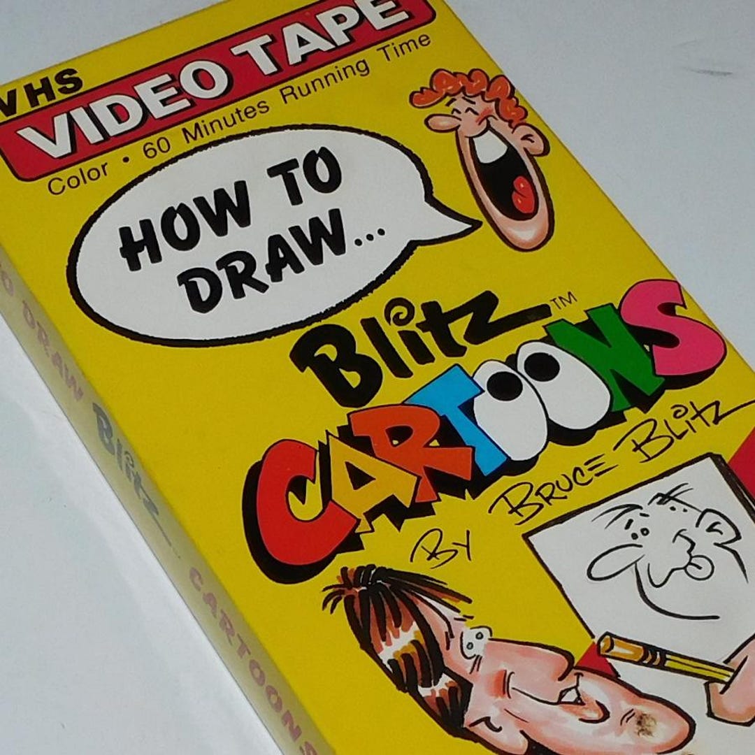1987 How to Draw Blitz Cartoons, Novelty VHS Tape, Bruce Blitz Artist ...