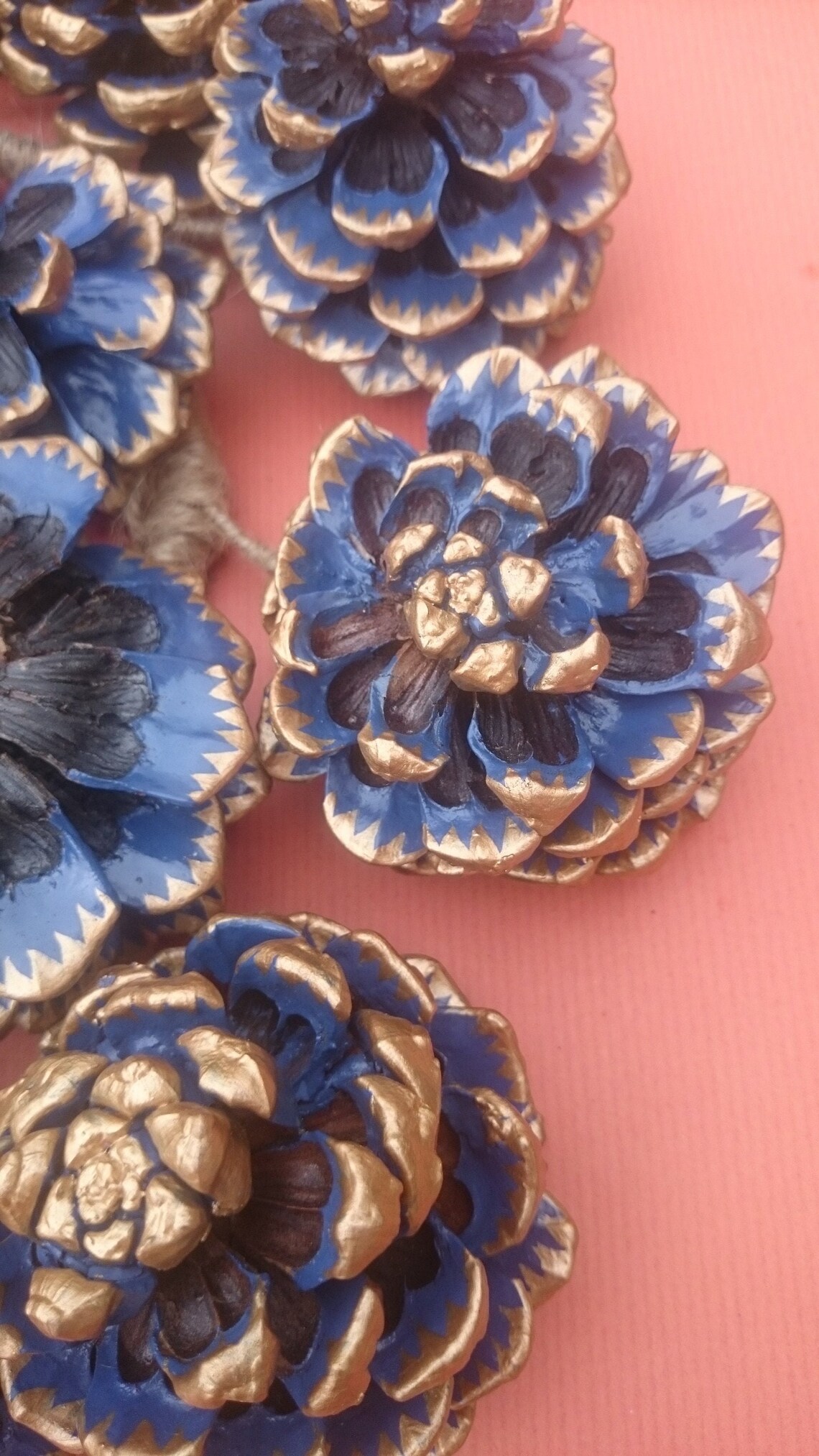 Pinus Pinea Pine Cone Crown in Intense Blue Color and Outlined - Etsy