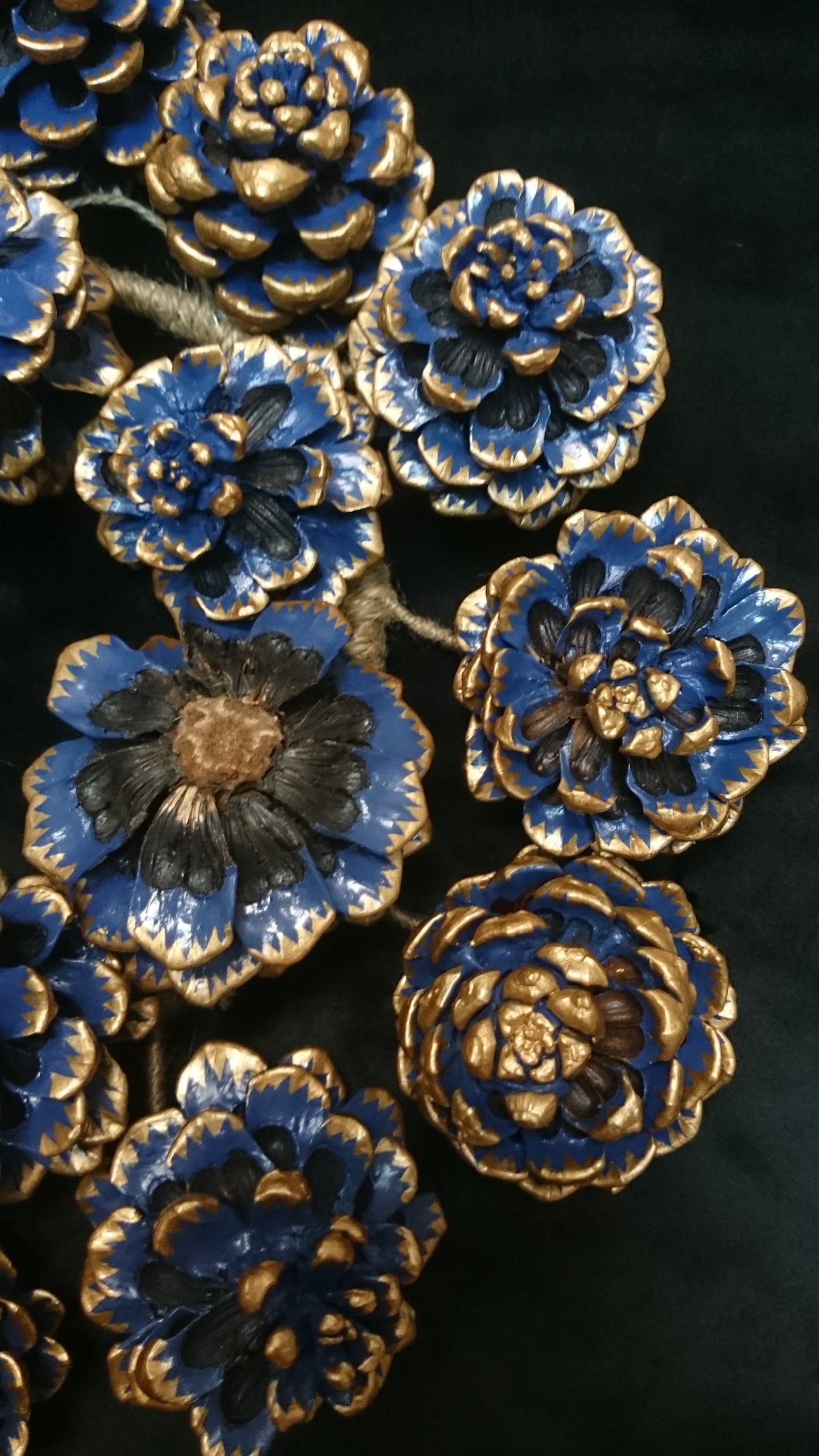 Pinus Pinea Pine Cone Crown in Intense Blue Color and Outlined Edge in ...