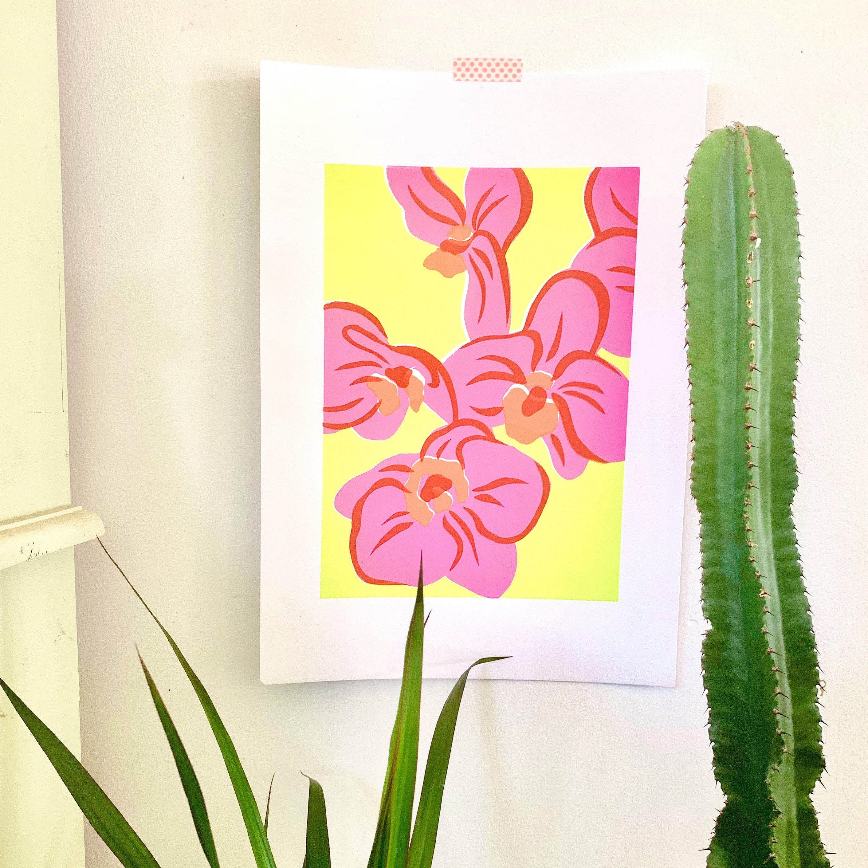 Purple Orchids Screen Print - Etsy