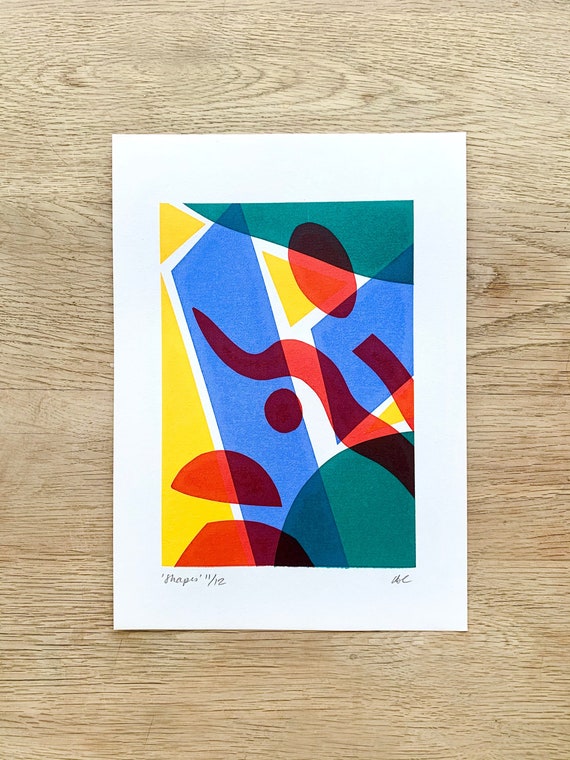Abstract Layered Shapes A4 Screen Print - Etsy