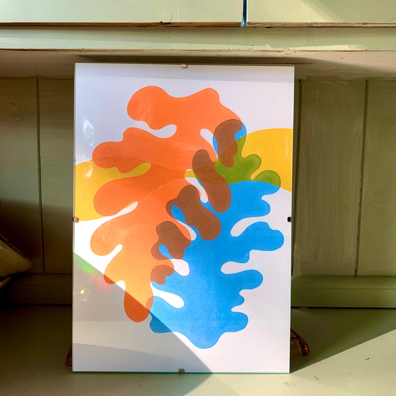 Colourful Layered Shapes A4 Screen Print - Etsy UK