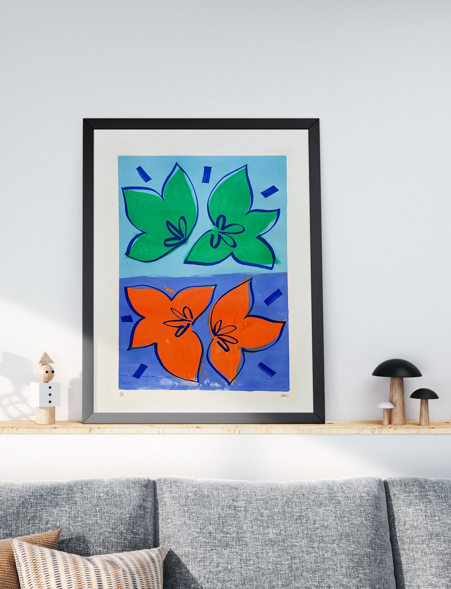 A2 Abstract Floral Monotype/screen Print - Etsy