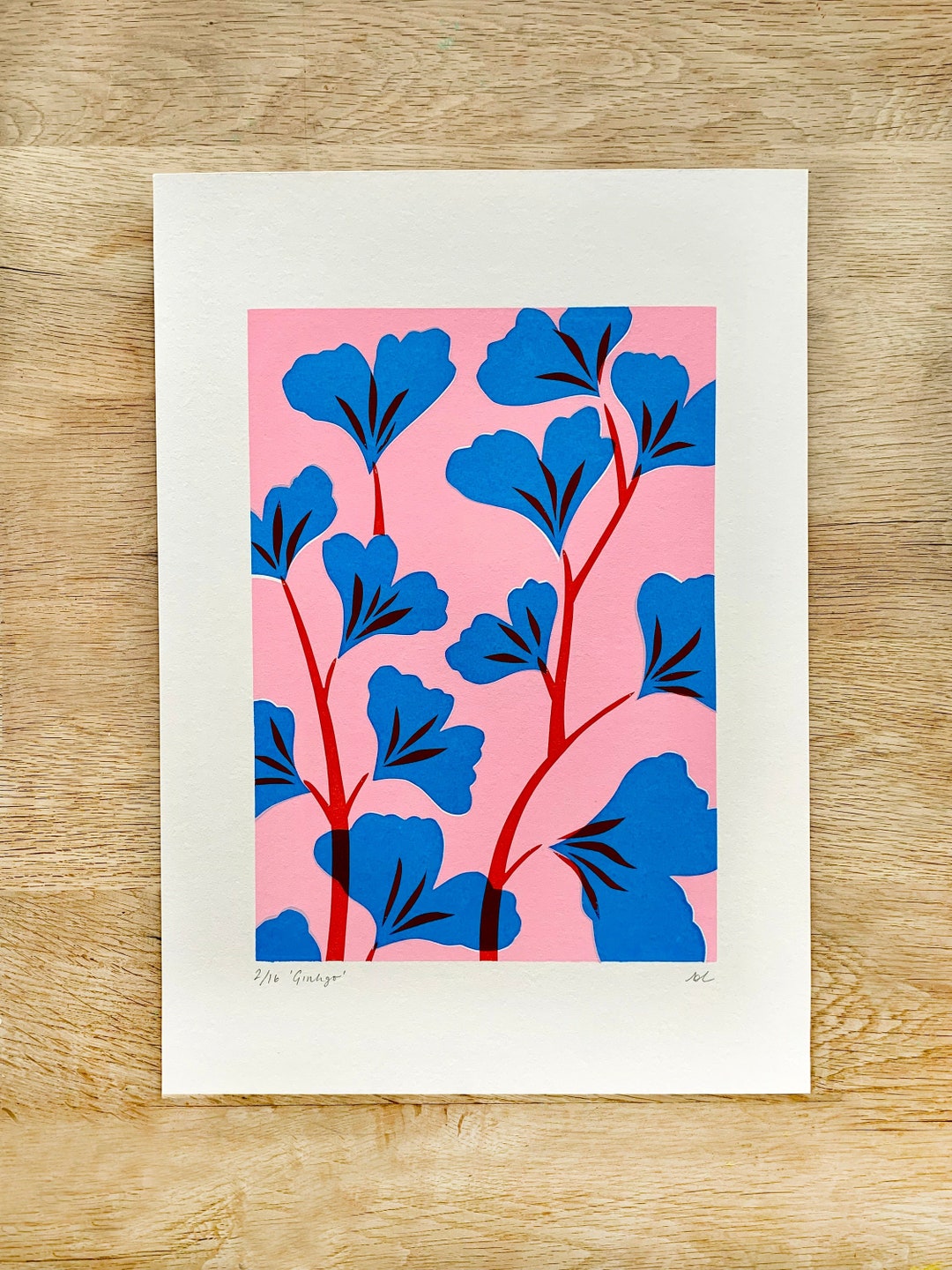 Gingko Leaves Screen Print - Etsy