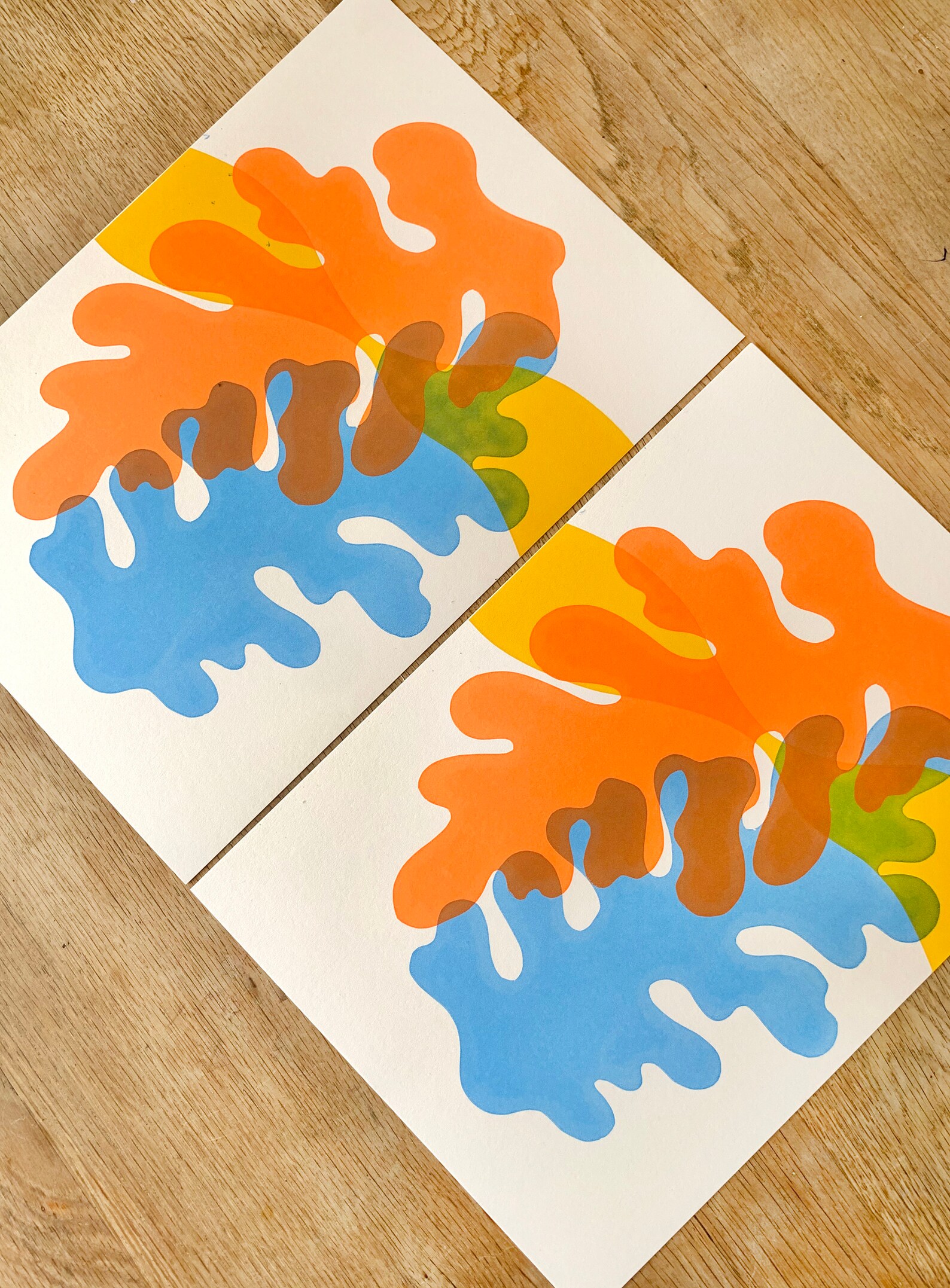 Colourful Layered Shapes A4 Screen Print - Etsy UK