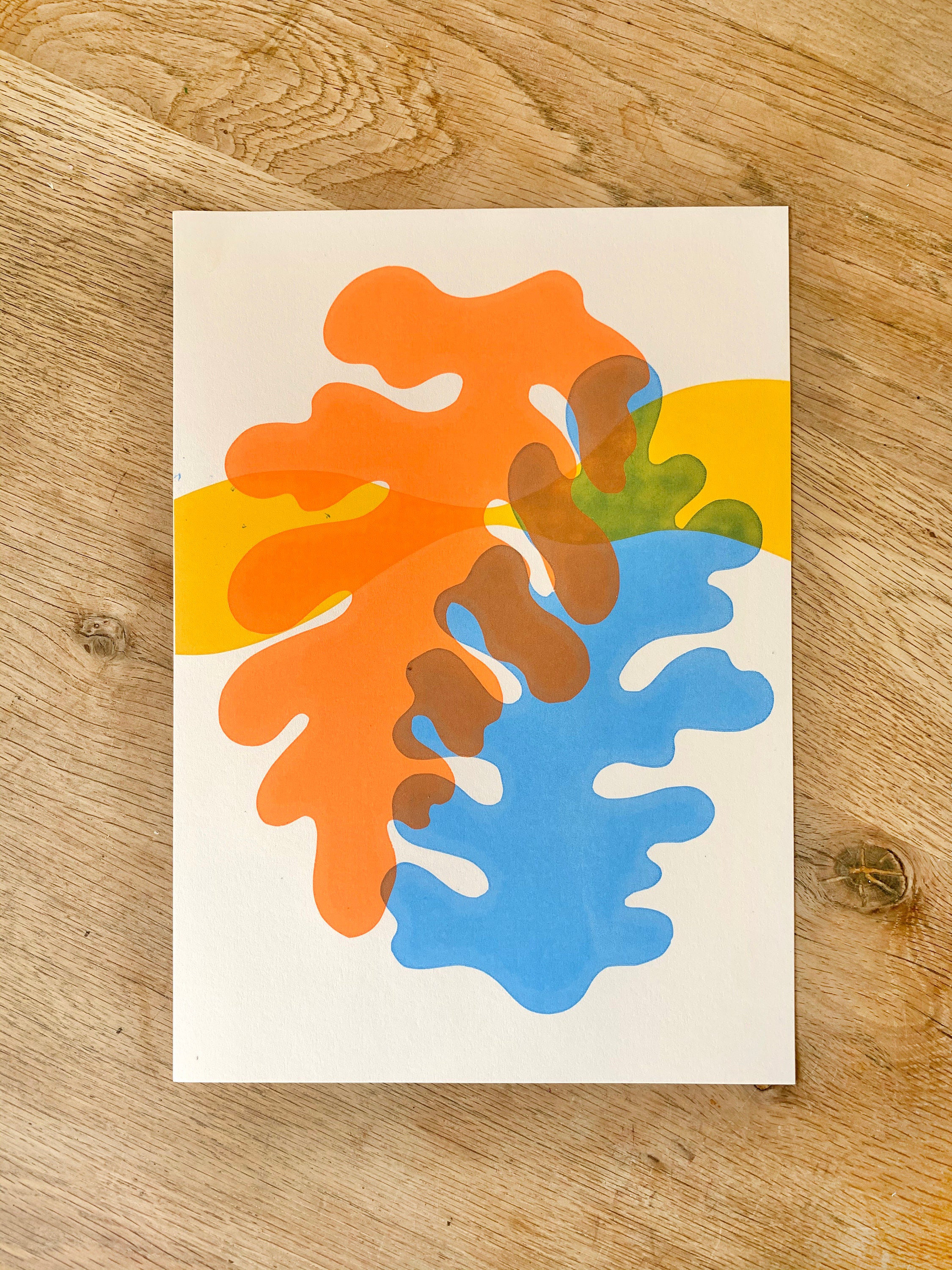 Colourful Layered Shapes A4 Screen Print - Etsy UK