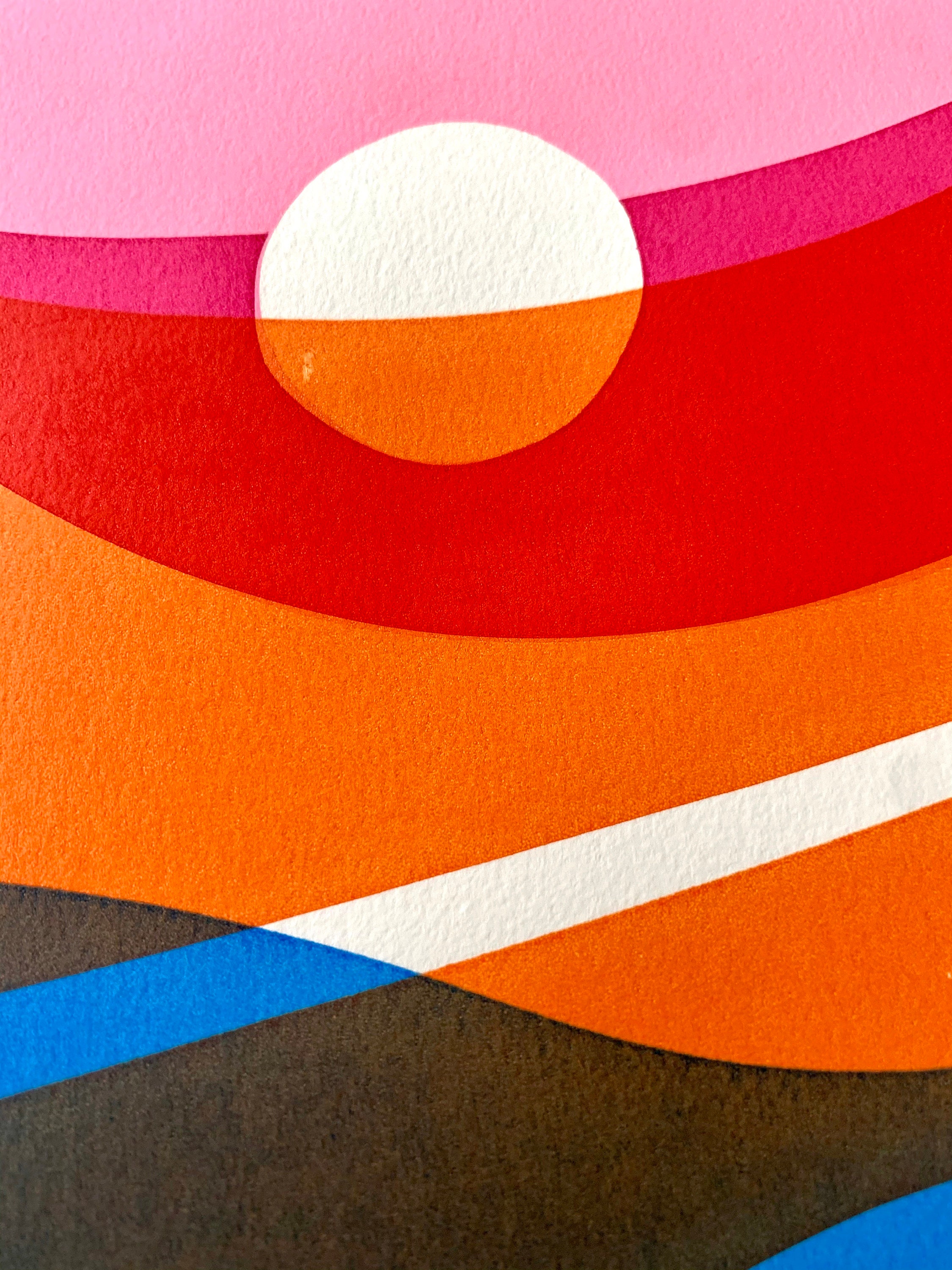 Abstract Layered Sunset A4 Screen Print | Etsy