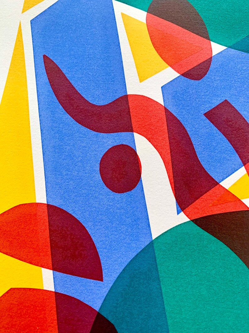 Abstract Layered Shapes A4 Screen Print - Etsy UK
