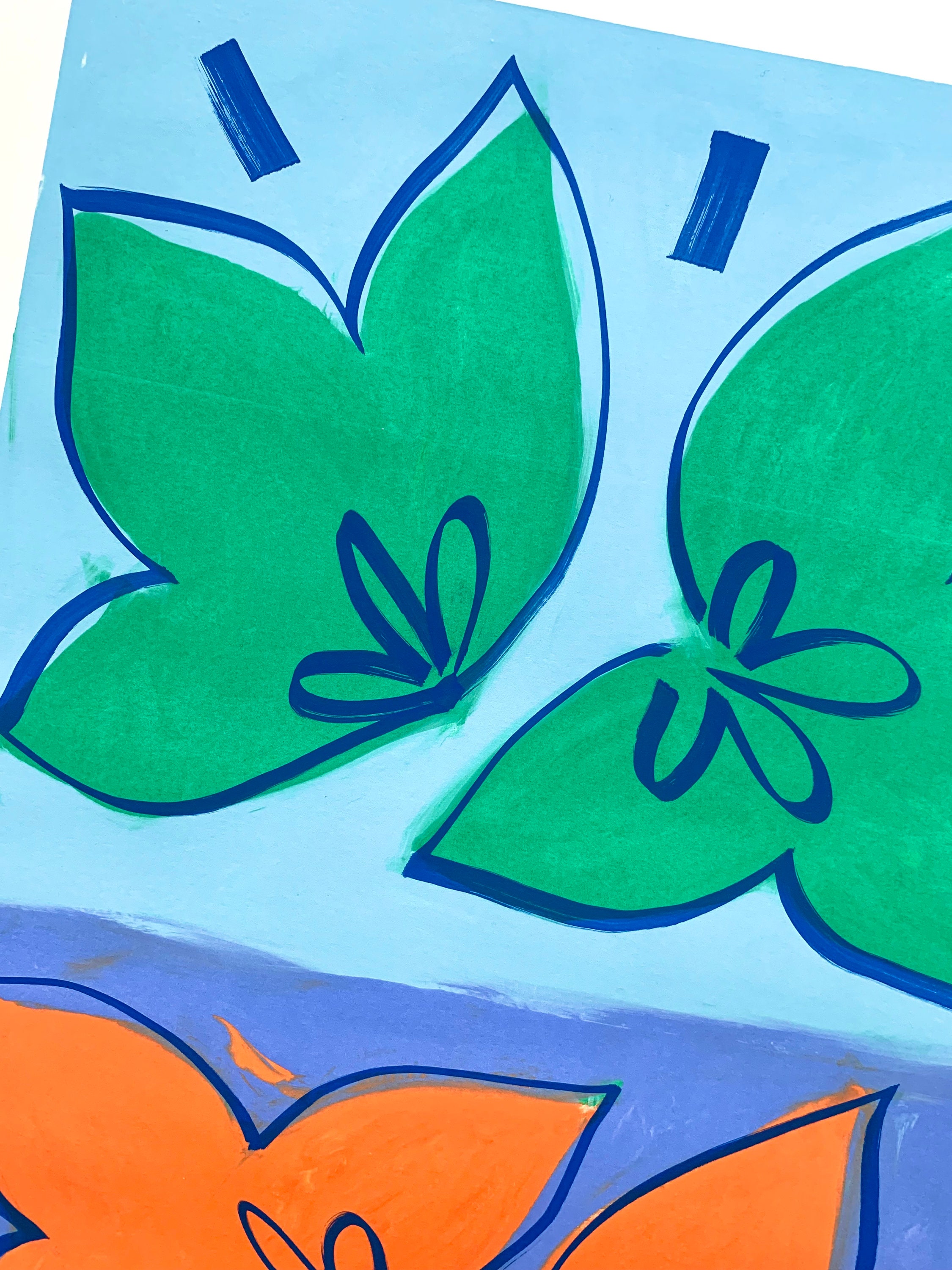 A2 Abstract Floral Monotype/screen Print - Etsy