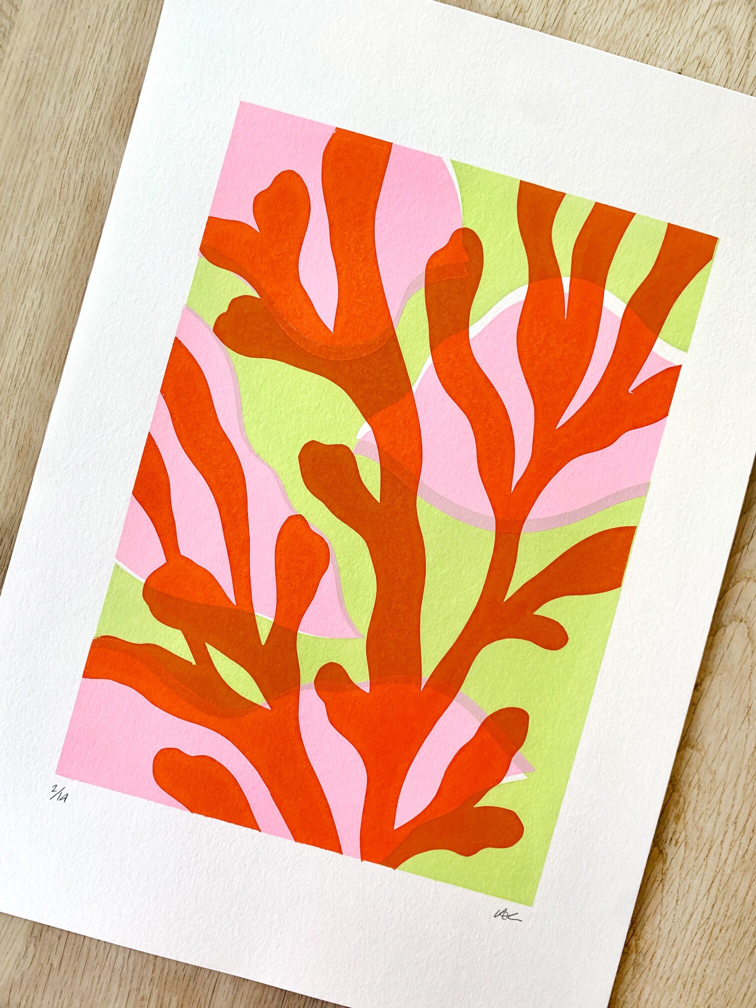 Ocean 'coral' Abstract Screen Print - Etsy UK