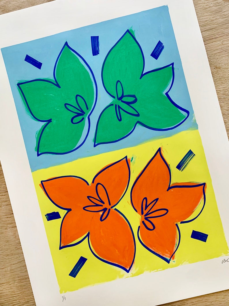 A2 Abstract Monotype/screen Print - Etsy