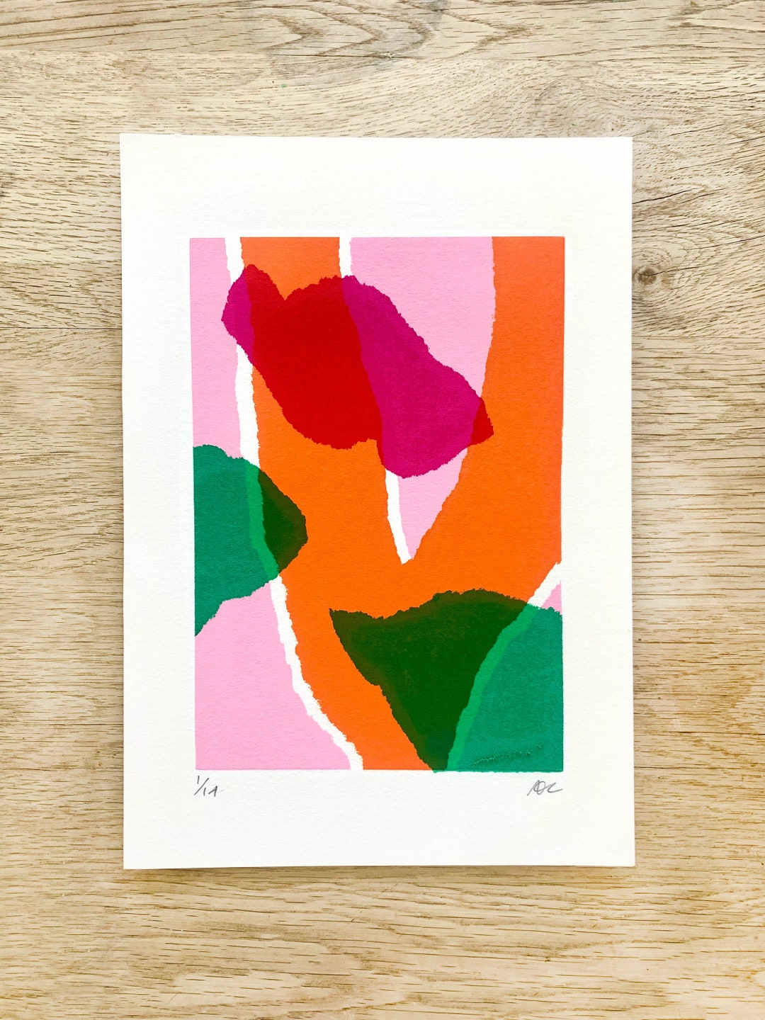 Colourful Abstract A4 Screen Print - Etsy