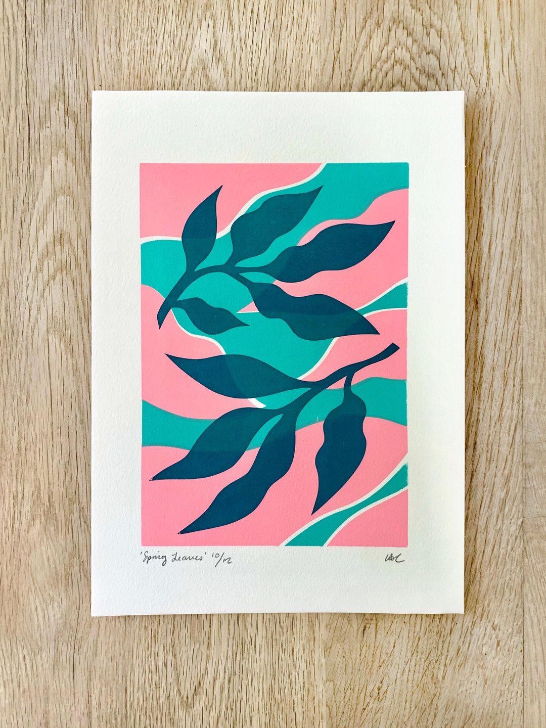 Spring Leaves A4 Screen Print - Etsy