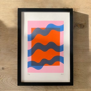 Waves Abstract Screen Print - Etsy