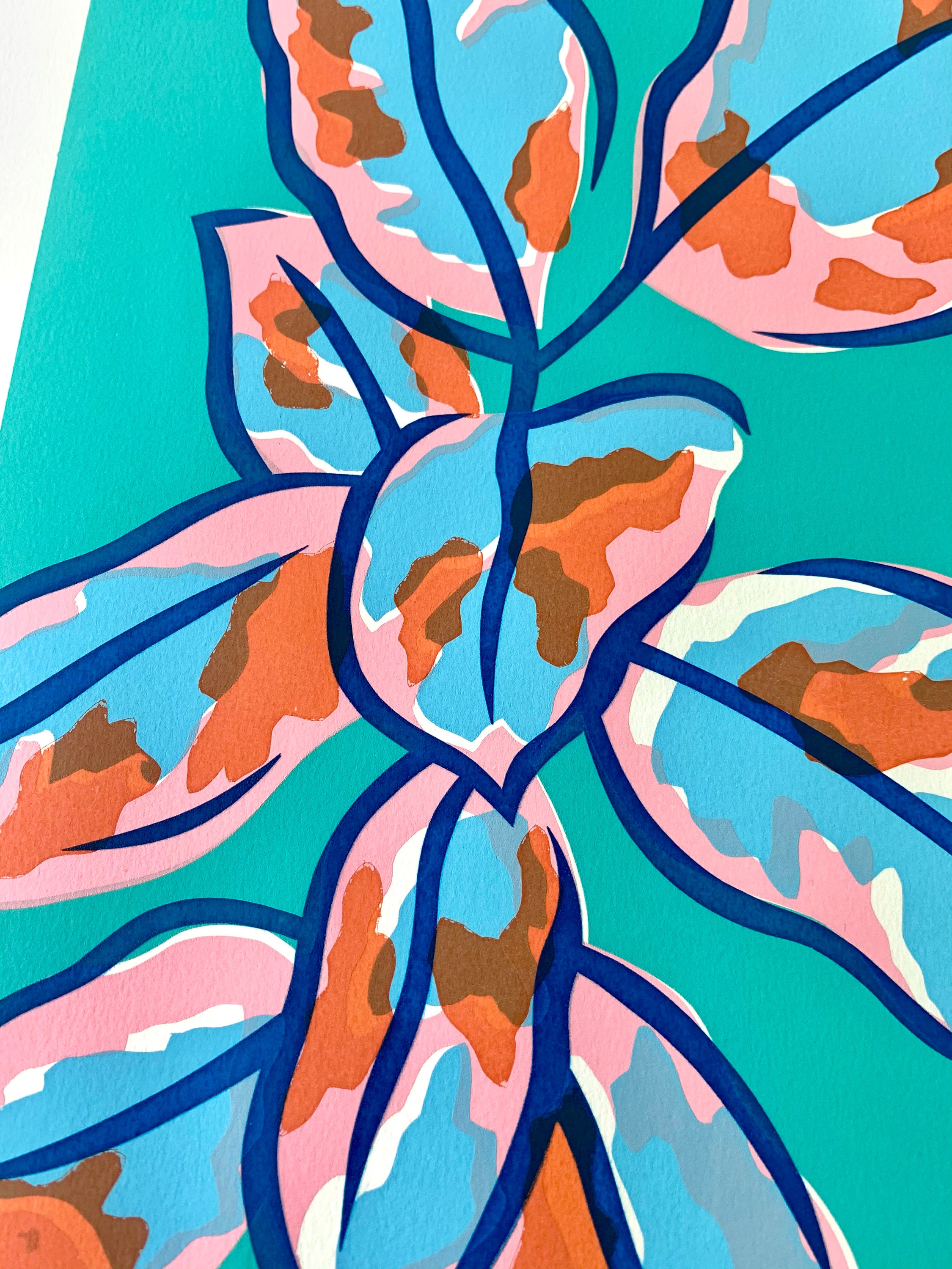 Colourful Ficus House Plant Screen Print - Etsy