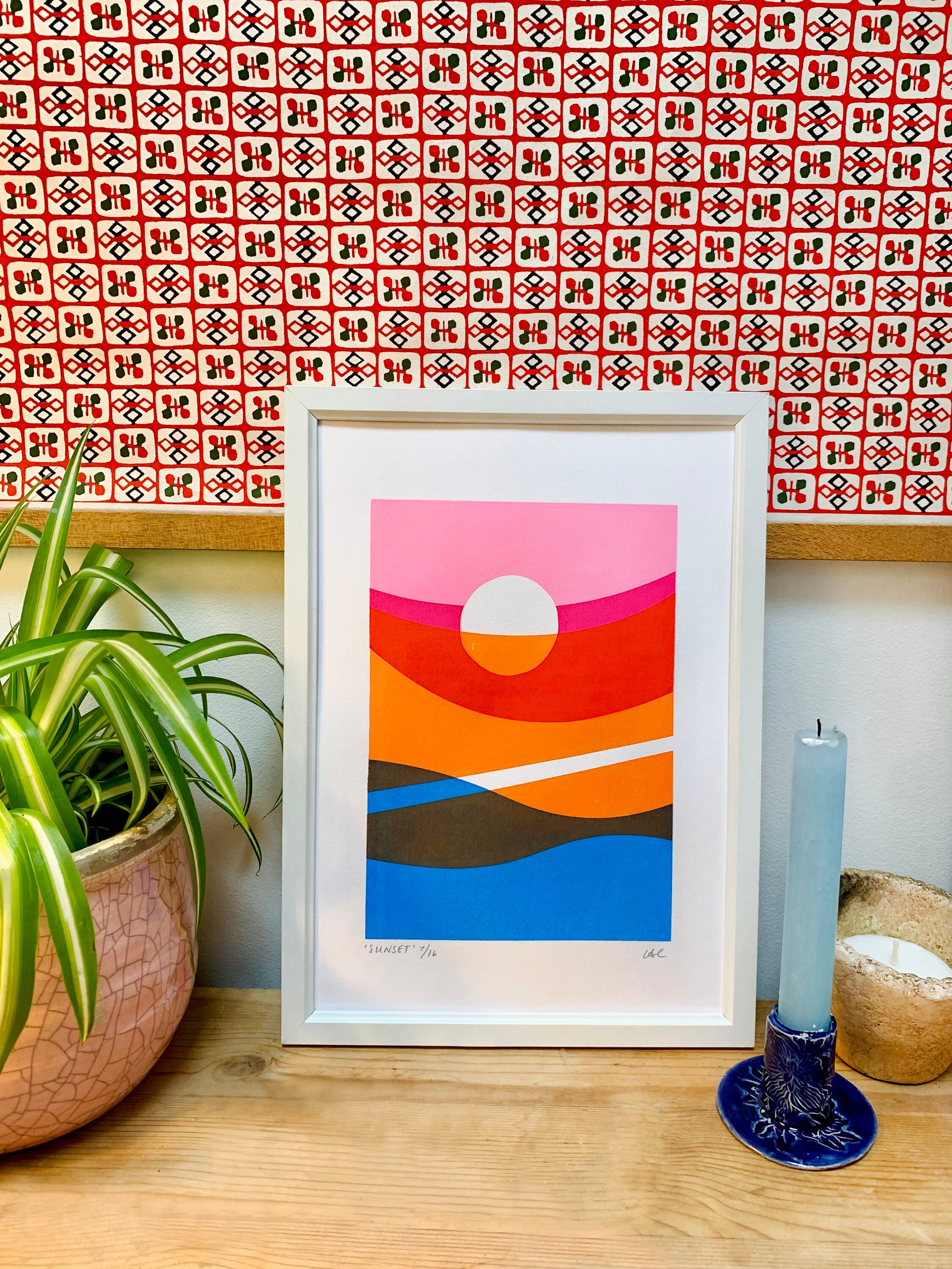 Abstract Layered Sunset A4 Screen Print | Etsy