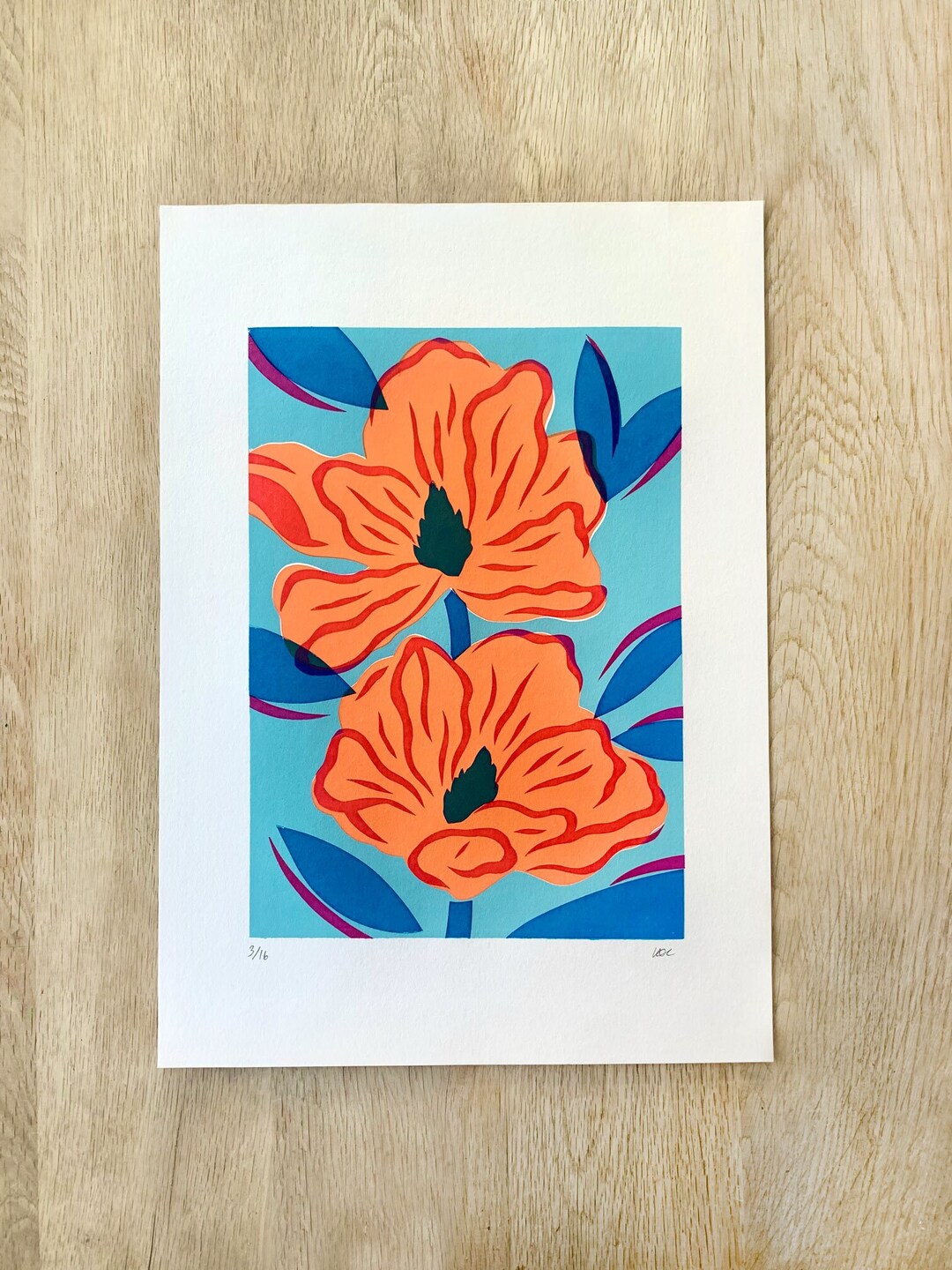 Orange Magnolia Flowers Screen Print - Etsy