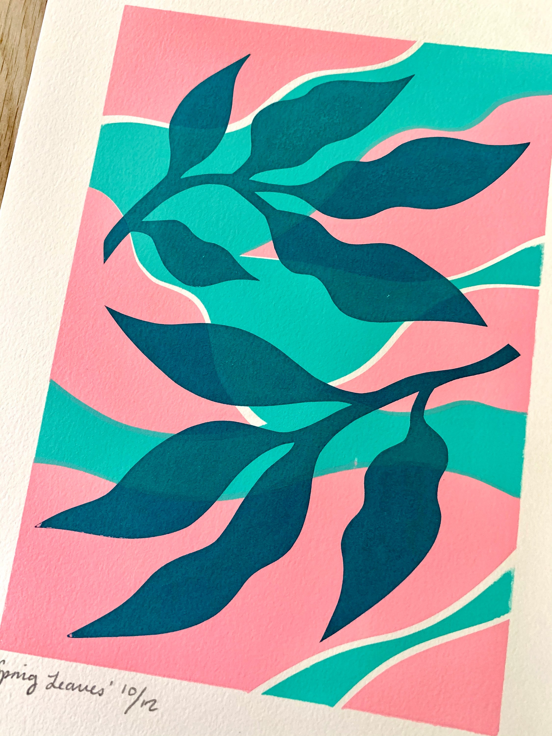 Spring Leaves A4 Screen Print - Etsy