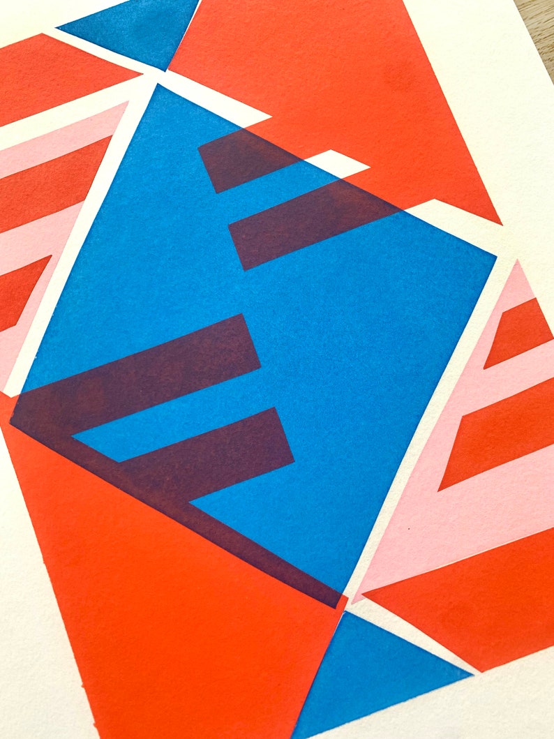 Geometric Pattern A3 Screen Print - Etsy