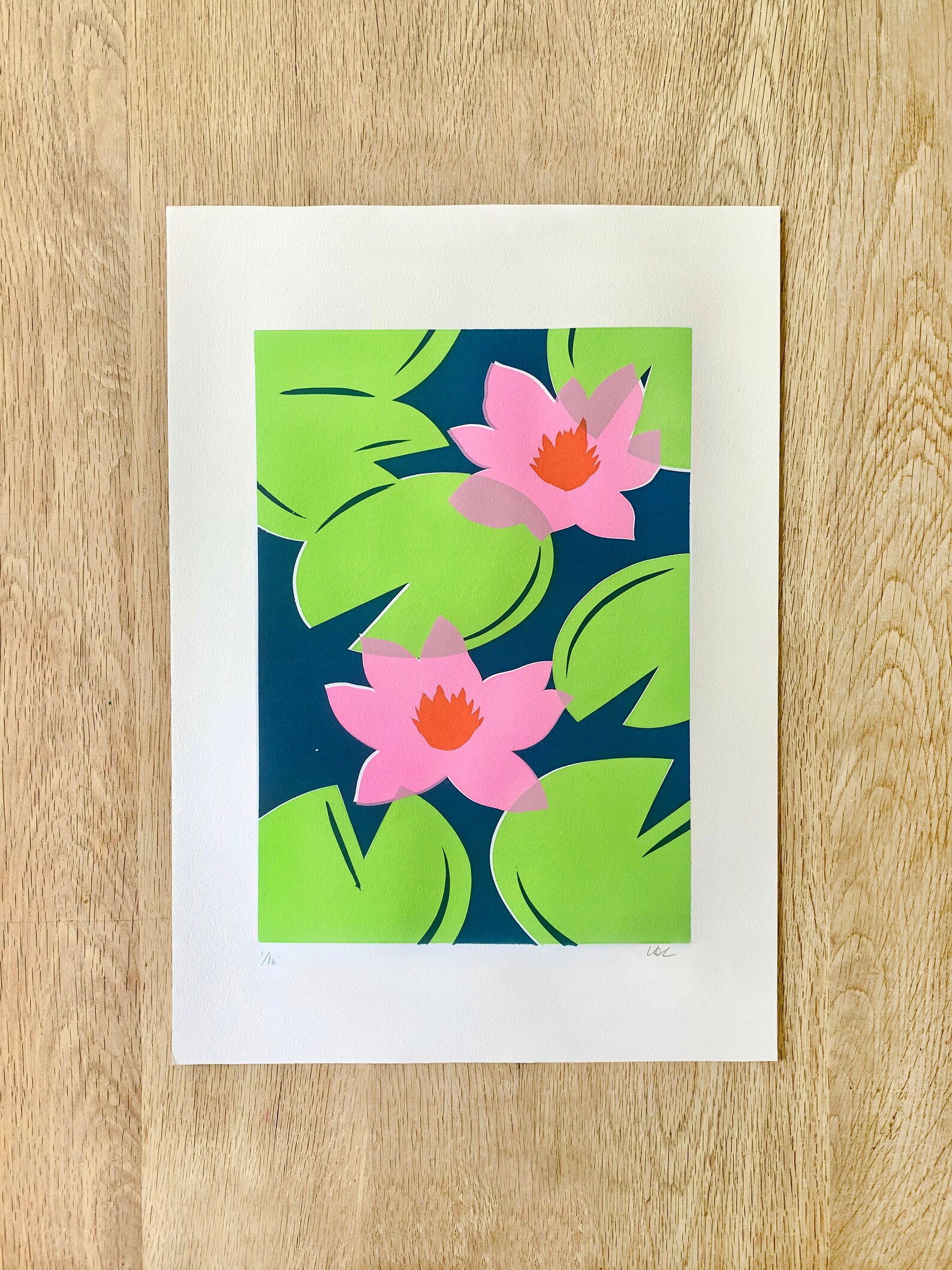 Water Lily Flower Pond Screen Print - Etsy