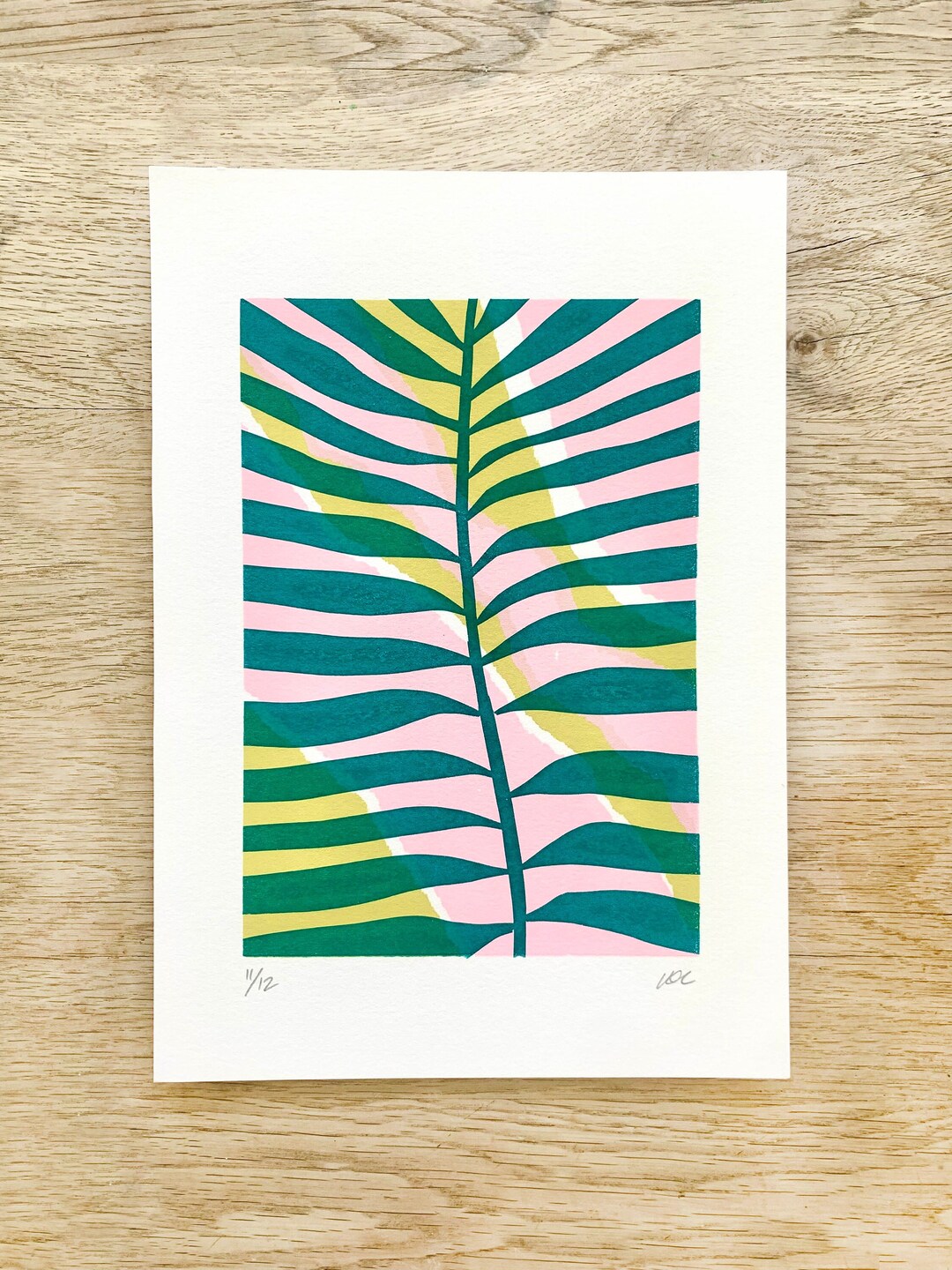 Palm Leaf A4 Screen Print - Etsy