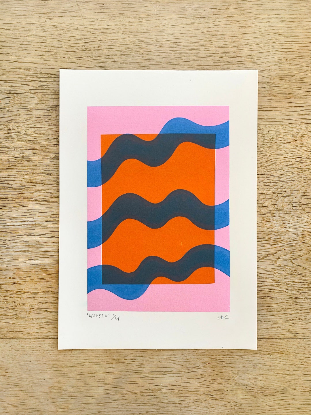 Waves Abstract Screen Print - Etsy