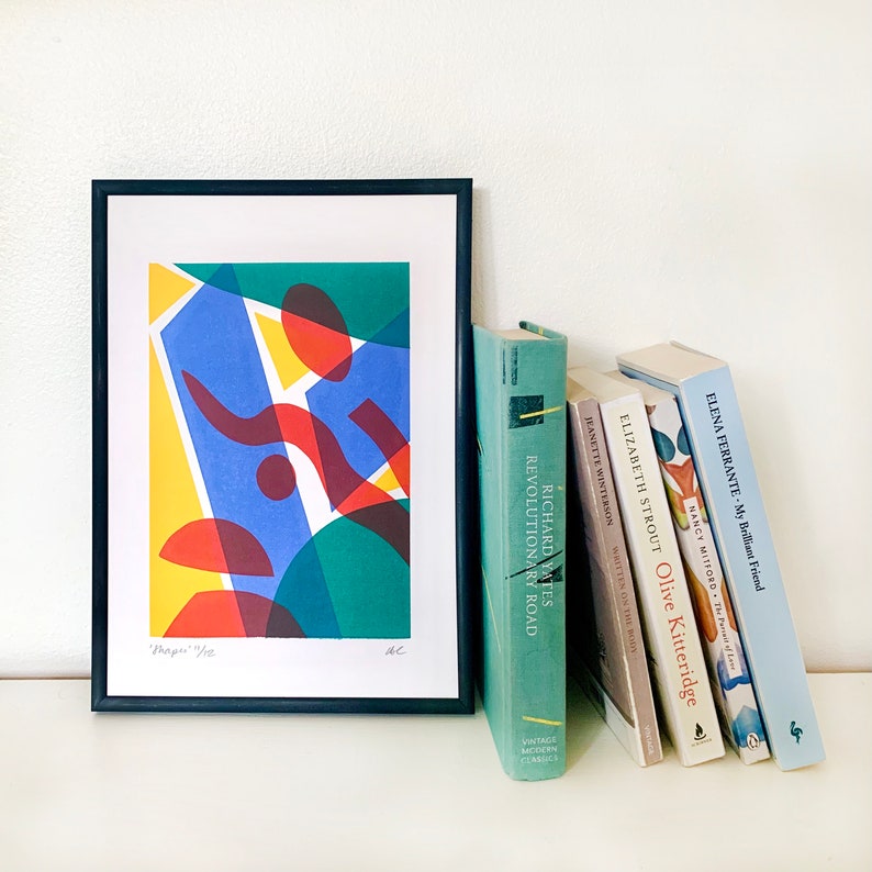 Abstract Layered Shapes A4 Screen Print - Etsy