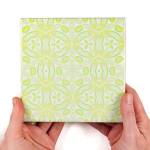 Yellow Green Tiles, Decorative Pattern Tile, Lemon Apple Millefiori ...