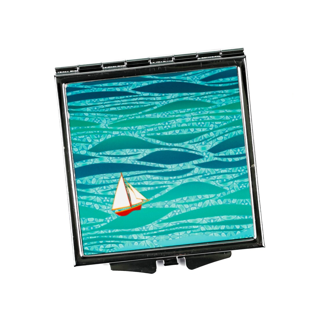 Caribbean Sailing Compact Mirror - Gift for Sailor - Small Makeup ...