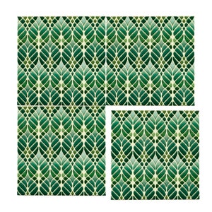 Art Nouveau Interwoven Trees Tiles, Sage Green Geometric, Tiles for Aga ...