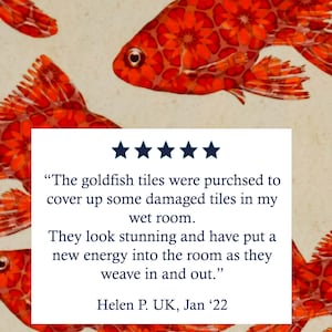 Goldfish Pattern Ceramic Tiles, Orange Fish Tiles, Dramatic Back Splash ...